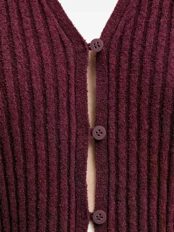 Marc O'polo Ribbed-knit V-neck Sleeveless Cardigan