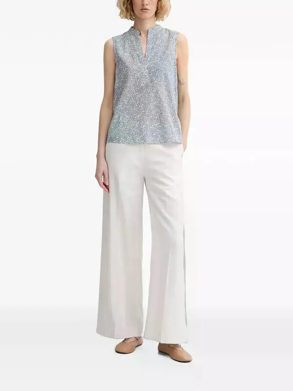Marc O'polo Butterfly-print Sleeveless Blouse - Blue