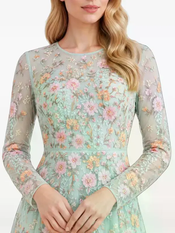 NEEDLE & THREAD Garden Rose Long-sleeve Maxi Dress