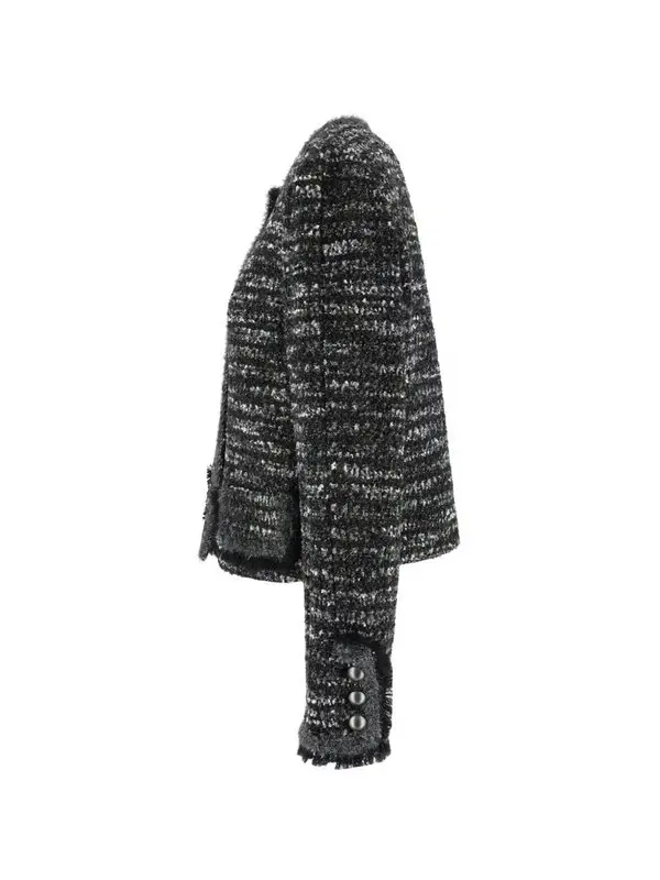 Emporio Armani Tweed Fringed Jacket