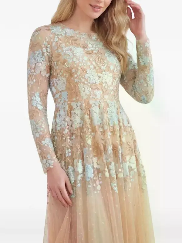 NEEDLE & THREAD Wisteria Dot Long-sleeve Gown