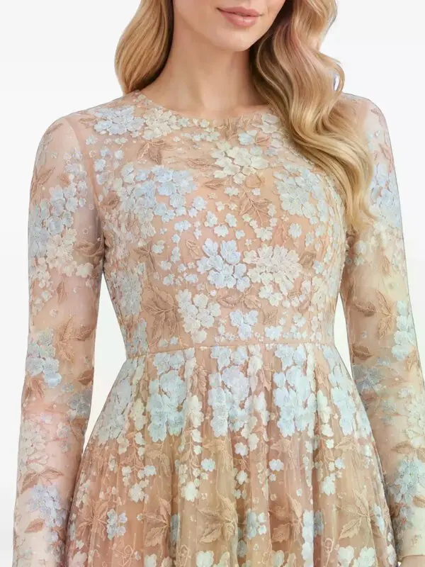 NEEDLE & THREAD Wisteria Dot Long-sleeve Maxi Gown