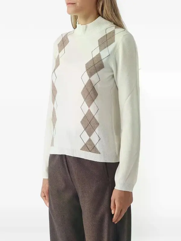 GRAN SASSO Argyle-pattern High-neck Sweater