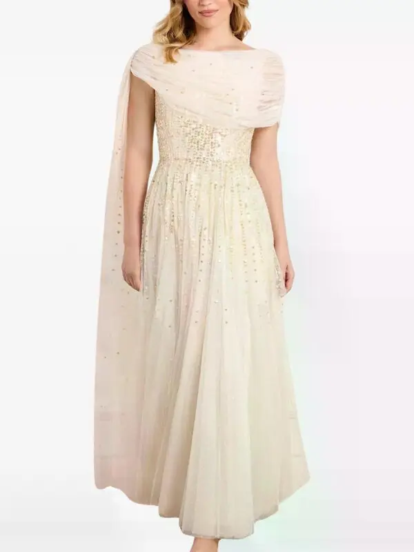 NEEDLE & THREAD Moonlight Sequin Draped Gown