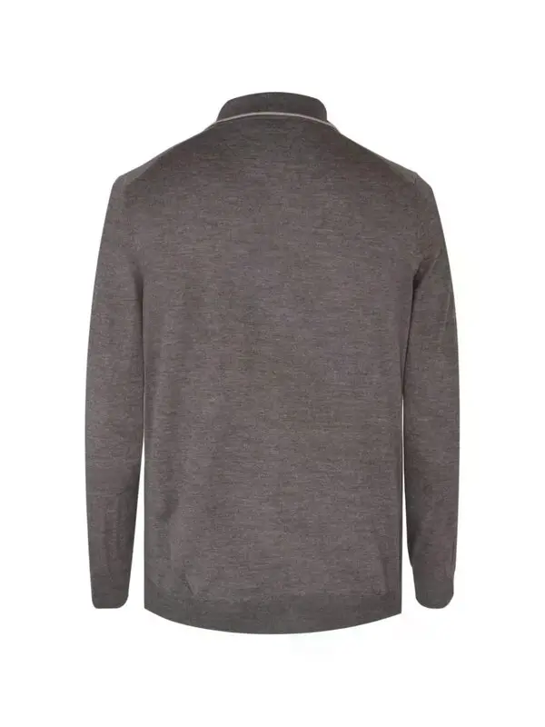 GRAN SASSO Herringbone-knit Half-zip Sweater