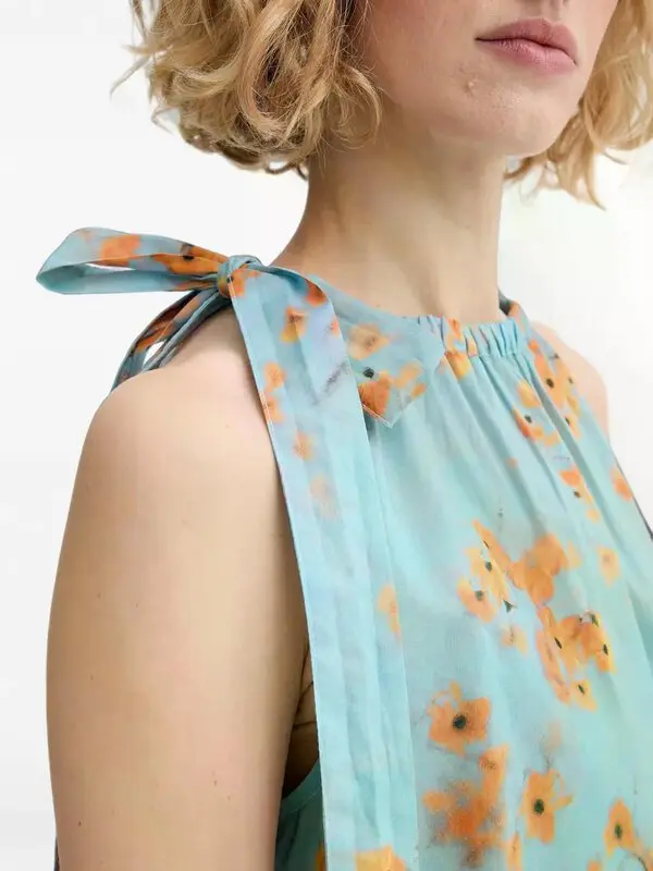 Marc O'polo Floral-print Tie-fastening Top