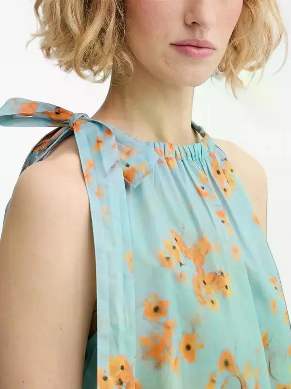 Marc O'polo Floral-print Tie-fastening Top