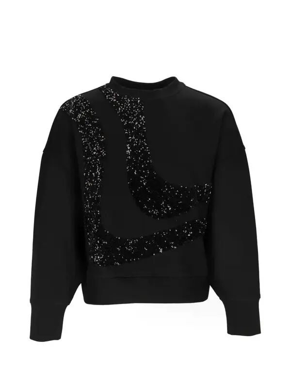 Emporio Armani Sequin-embellished Long-sleeve Sweatshirt - Black
