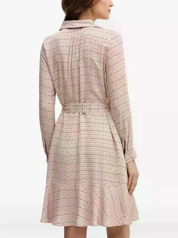 MARC AUREL Geometric-print Belted Mini Dress