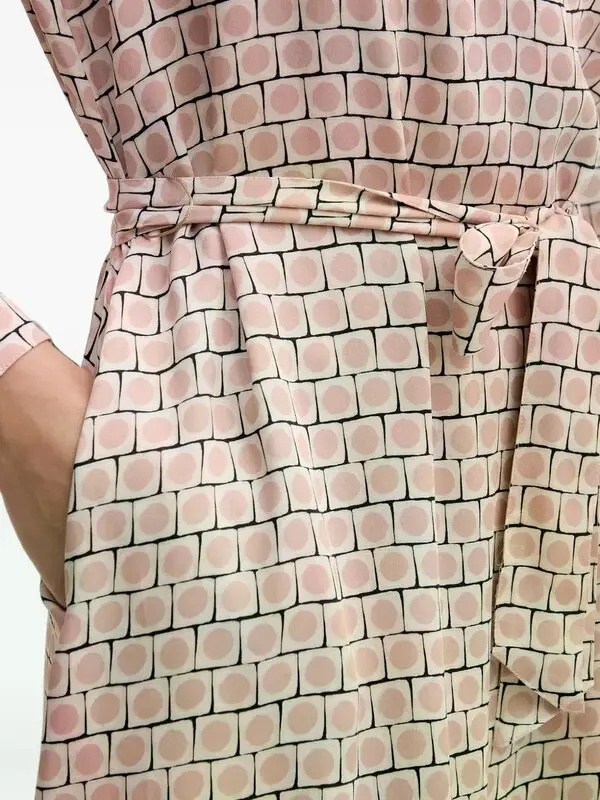 MARC AUREL Geometric-print Belted Mini Dress