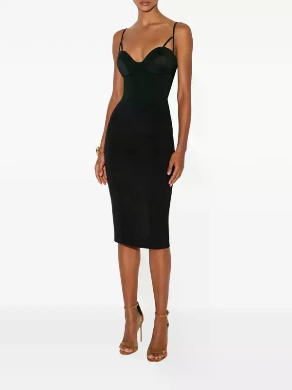 Elisabetta Franchi Sweetheart-neck Midi Dress - Black