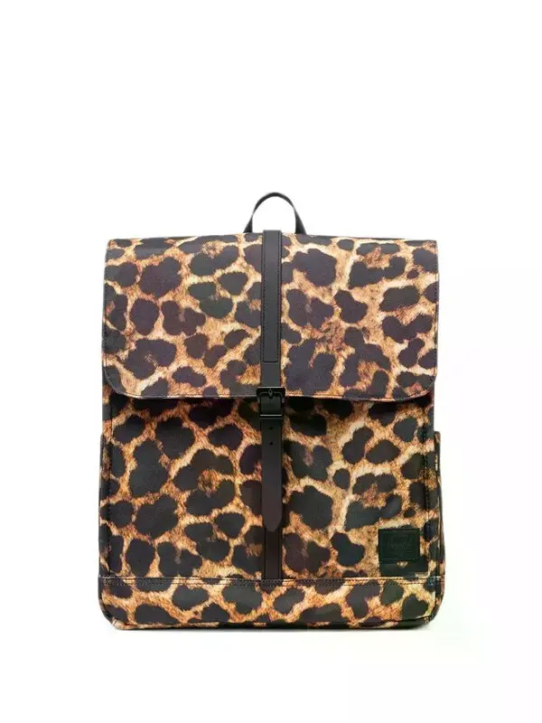Herschel Supply Co. City Leopard-print Buckle-fastening Backpack - Black
