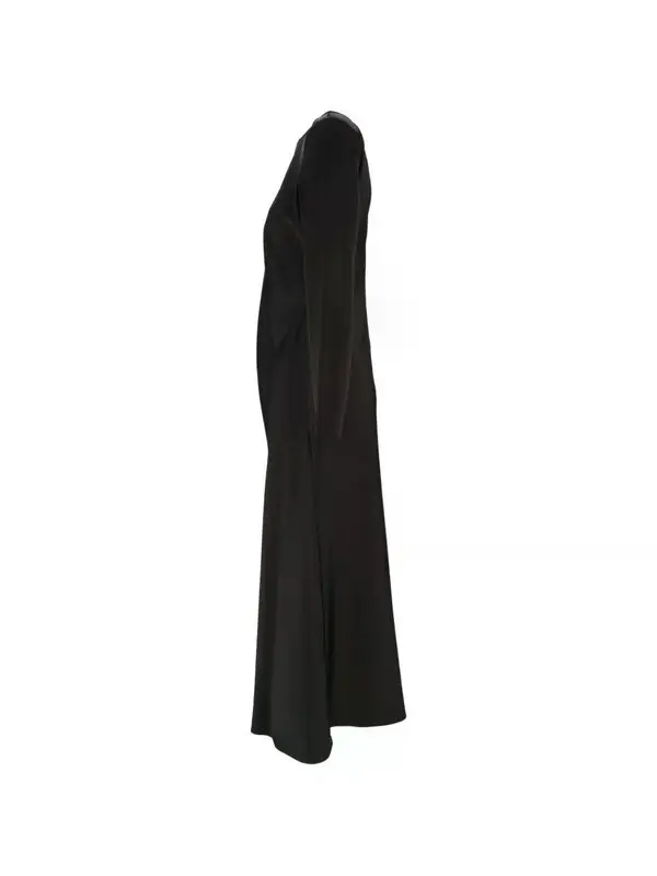 Emporio Armani Long-sleeve Gathered Maxi Dress - Black