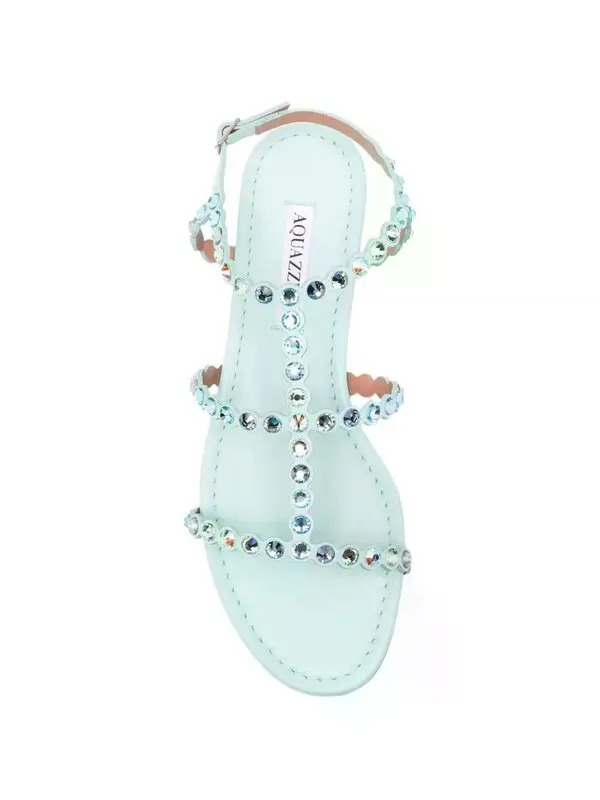 AQUAZZURA Crystal-embellished Scalloped Sandals