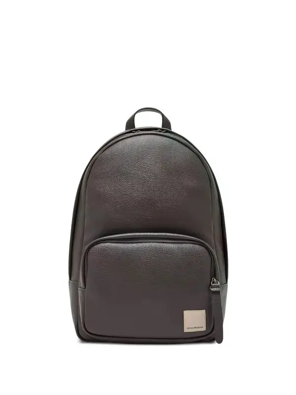 Emporio Armani Logo-patch Pebbled-effect Backpack