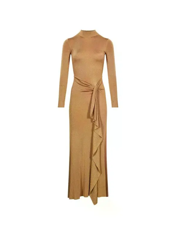 Roland Mouret Maxi Knotted Ruffled Dress - Neutrals
