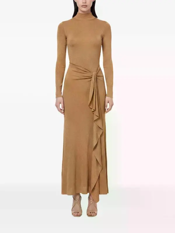 Roland Mouret Maxi Knotted Ruffled Dress - Neutrals