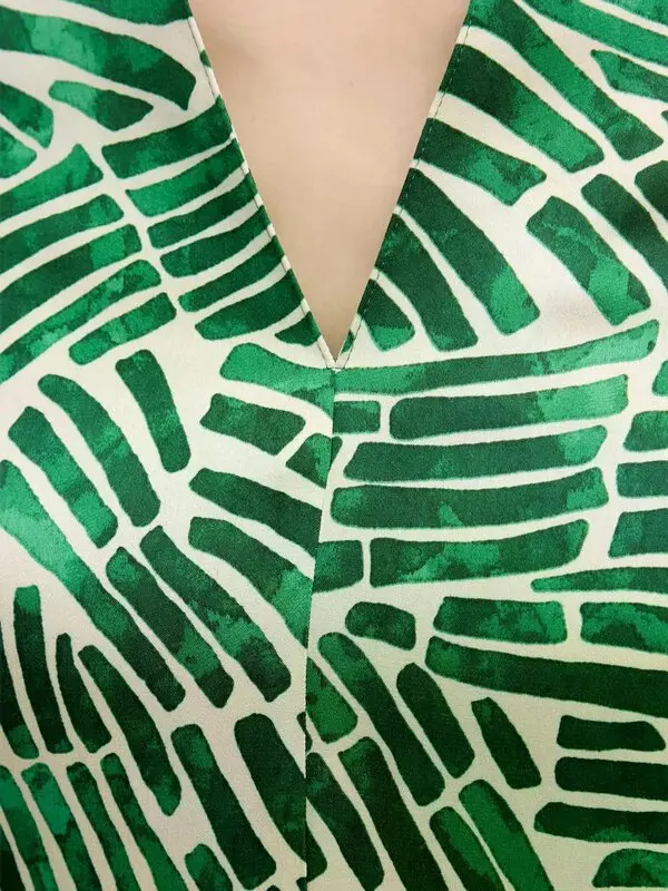 MARC AUREL Abstract-print Long-sleeve Midi Dress