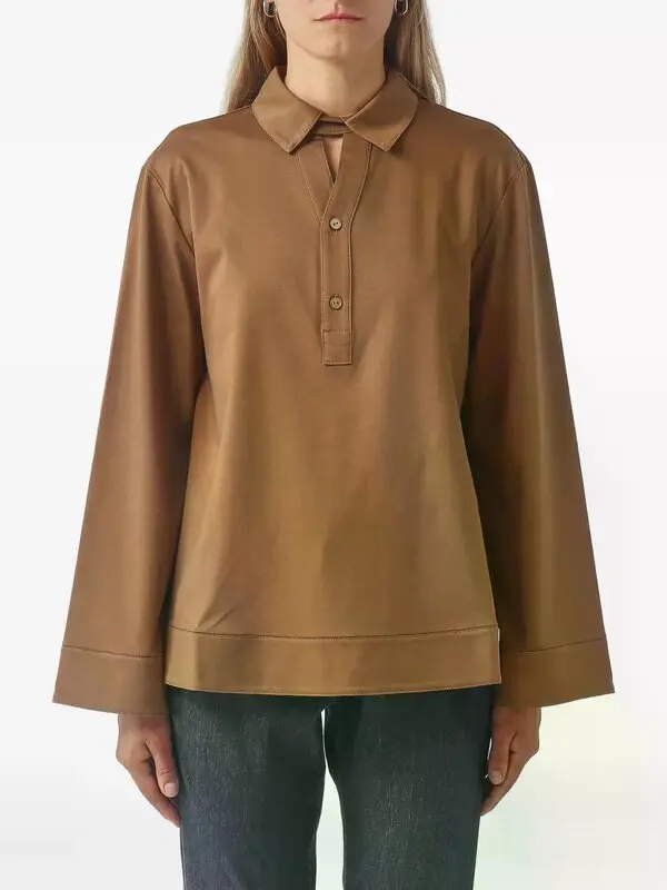 Max Mara Long-sleeve Polo Top - Brown