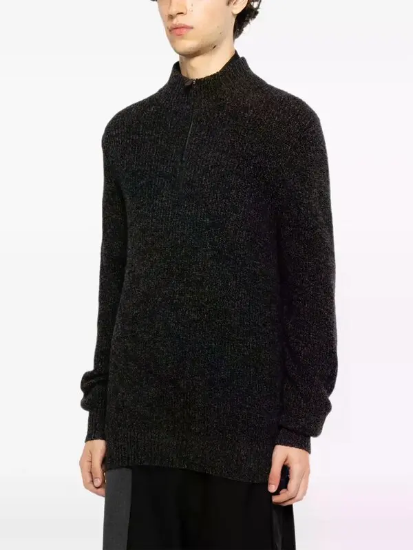 N.peal Ribbed Half-zip Jumper