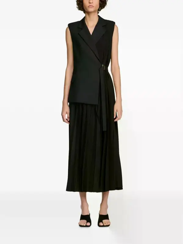 Sandro Pleated Wrap Dress