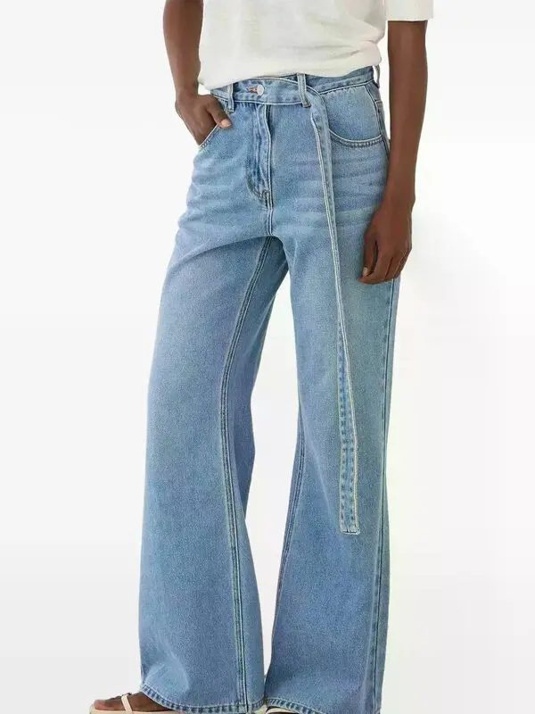 ELEH Belted Wide-leg Jeans - Blue