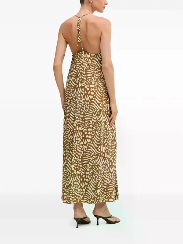 Lola Casademunt Animal-print Embellished Maxi Dress - Brown