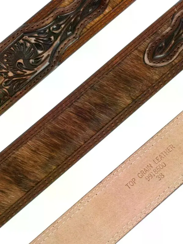 Stetson Tooled Calf-hair Belt
