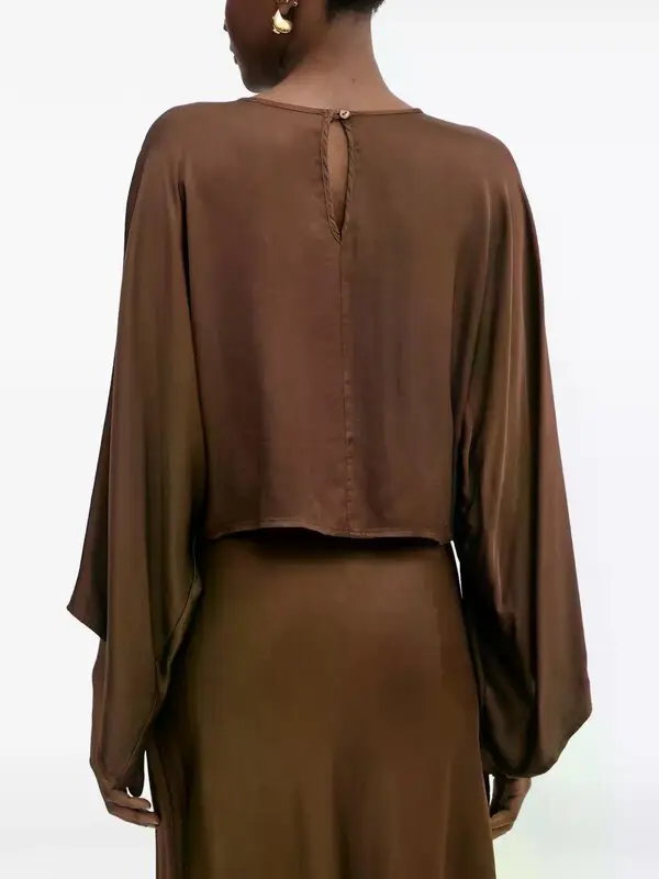HAVEONE Batwing-sleeve Cropped Top