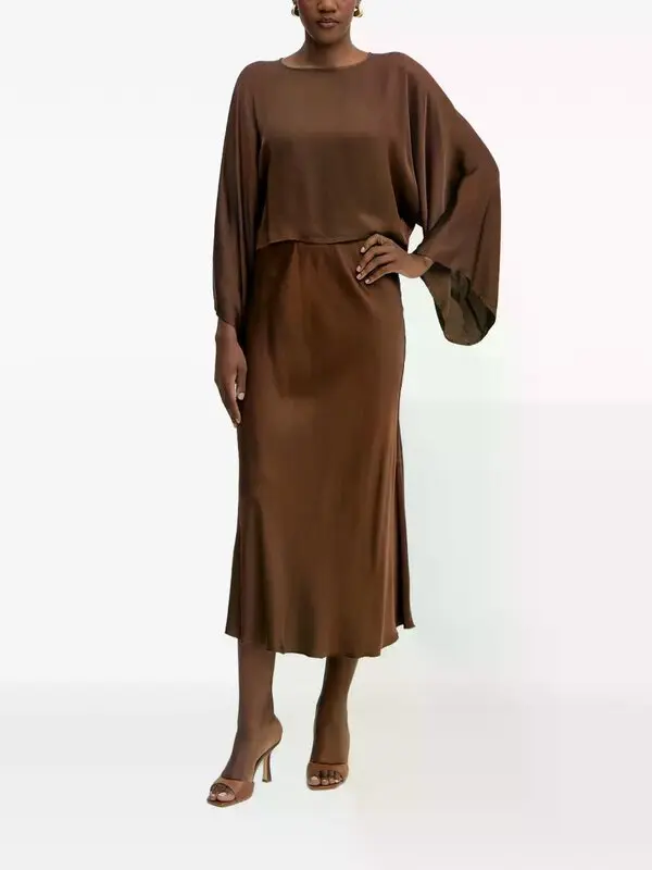 HAVEONE Batwing-sleeve Cropped Blouse - Brown