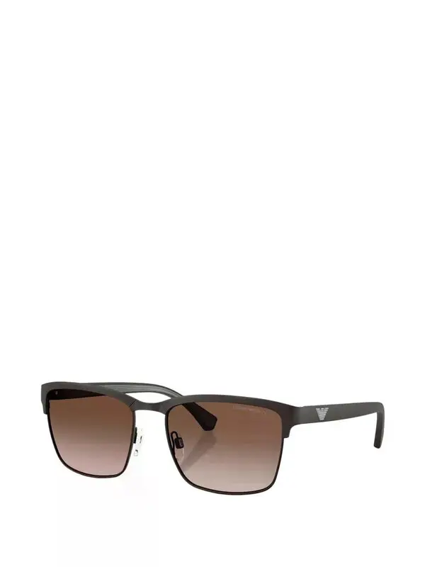 Emporio Armani Logo-plaque Rectangle-frame Sunglasses