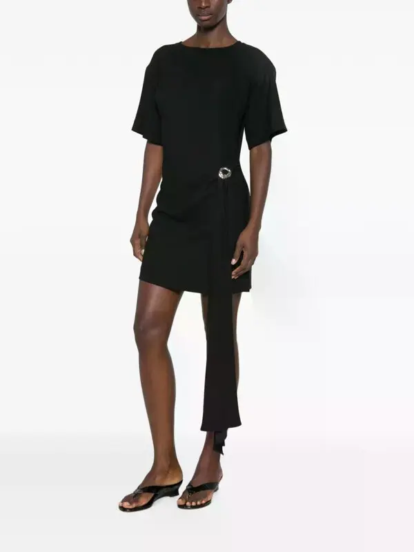 Sandro Draped Buckle-detail Mini Dress
