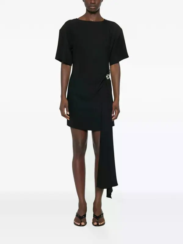 Sandro Draped Buckle-detail Mini Dress