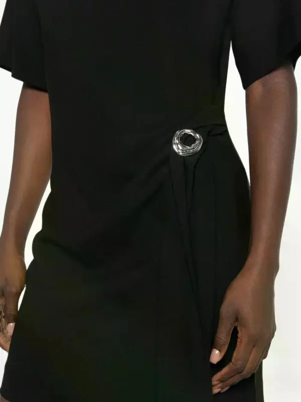 Sandro Draped Buckle-detail Mini Dress