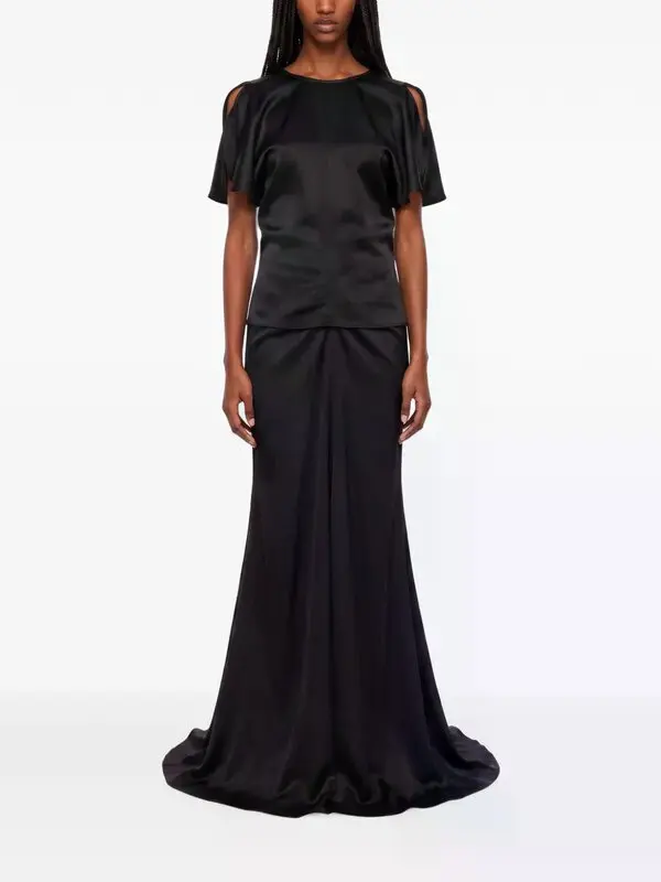 Victoria Beckham Bela Cut-out Flutter-sleeve Top