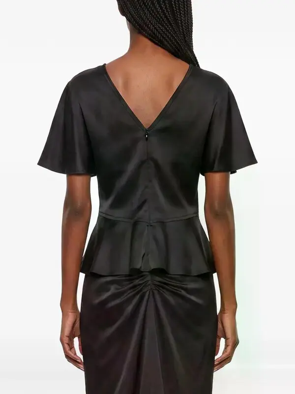 Victoria Beckham Bela Cut-out Flutter-sleeve Top