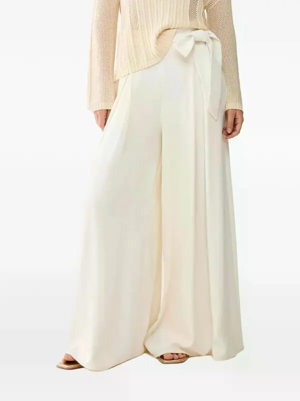 PENNYBLACK Bow-detail Palazzo Pants - White