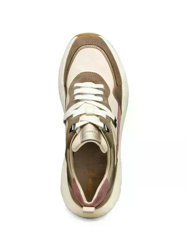 Geox Diamond Panelled Metallic-effect Sneakers