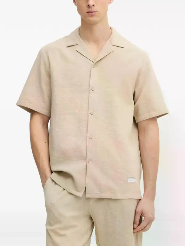Marc O'polo Short-sleeve Camp-collar Shirt - Neutrals