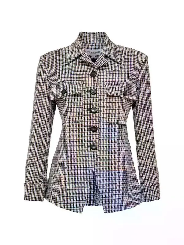 Veronica Beard Molyneux Tailored Houndstooth-pattern Jacket
