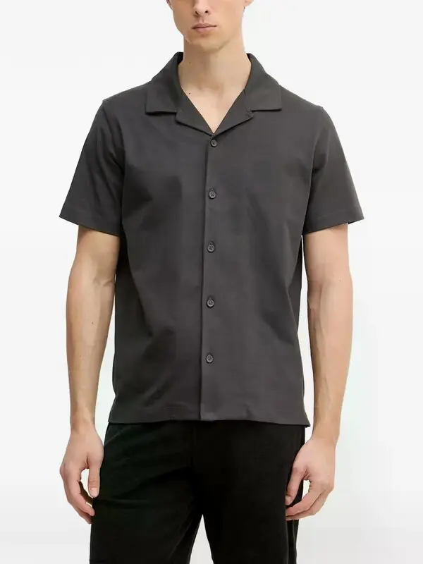 Marc O'polo Waffle-knit Short-sleeve Shirt - Grey