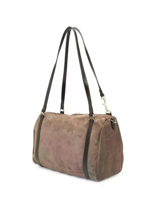 MARC ELLIS Suede-finish Logo-plaque Shoulder Bag