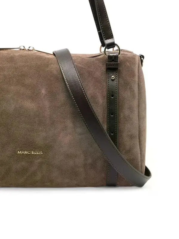 MARC ELLIS Suede-finish Logo-plaque Shoulder Bag