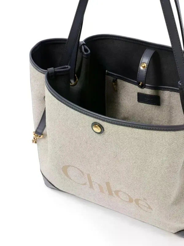 Chloé Clover Convertible Canvas Tote Bag - Neutrals