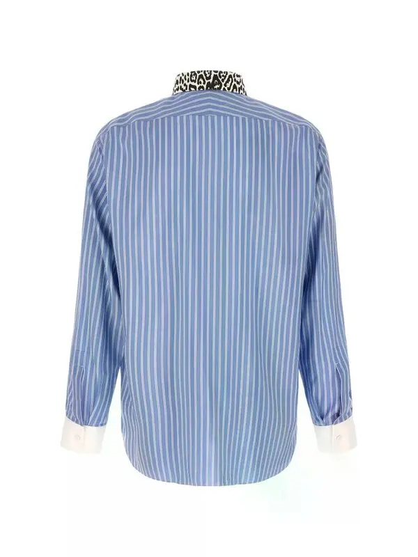 TOM FORD Animal-print Collar Striped Shirt