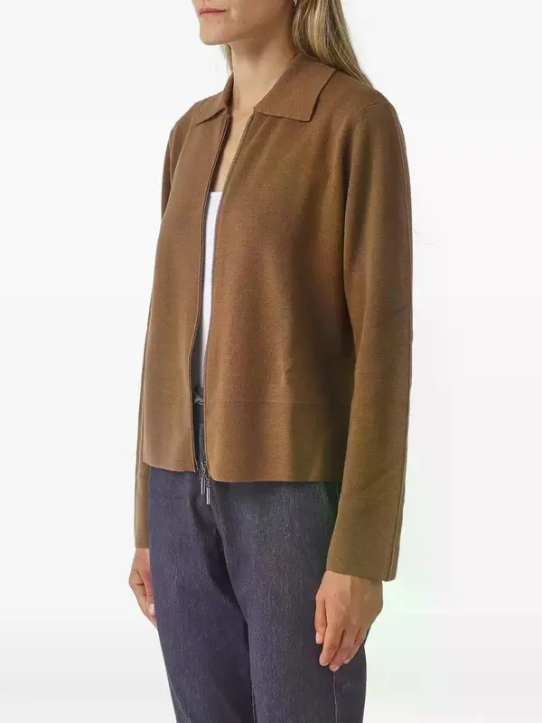 Max Mara Zip-up Collared Cardigan