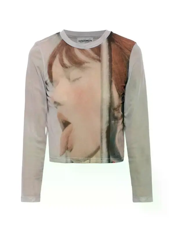 CARNE BOLLENTE Graphic-print Mesh Top