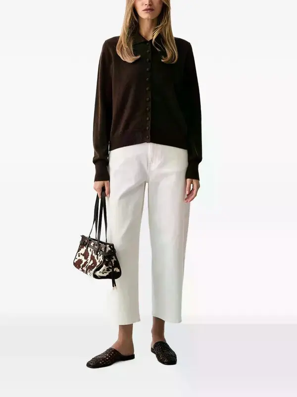 VICOLO Button-up Polo-collar Cardigan