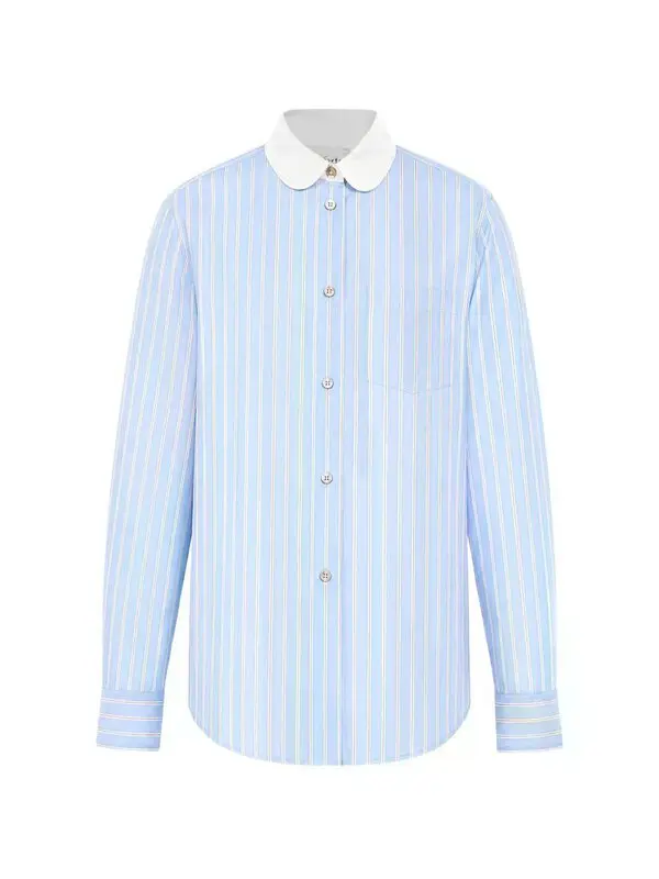 FORTE_FORTE Striped Peter Pan Collar Shirt