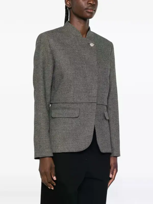 Sandro Houndstooth-pattern Crystal-embellished Blazer